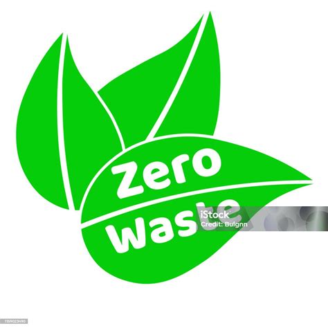 녹색 잎제로 텍스트 기호 또는 로고제로 폐기물 문자 로고가 없습니다 폐기물 관리 개념 감소 재사용 재활용 및 폐기 에코 라이프 스타일 벡터 Eps10 디자인 템플릿 그림