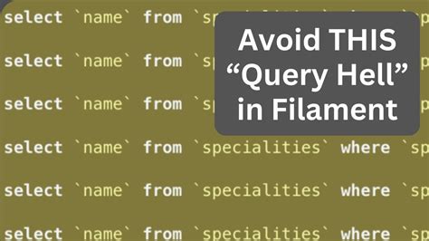 Filament Tables Avoid Duplicate Sql Queries Youtube