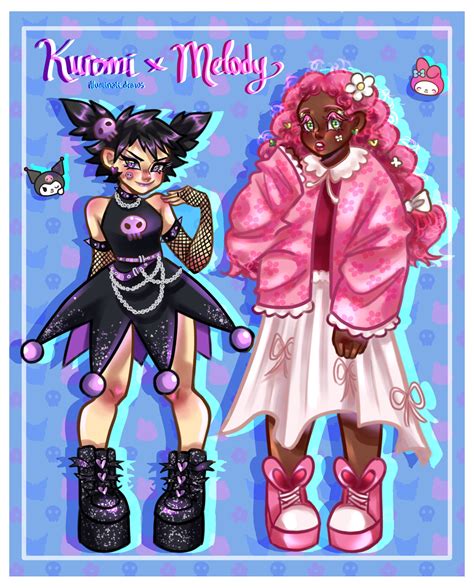 Kuromi And My Melody Human Design Print Etsy Canada