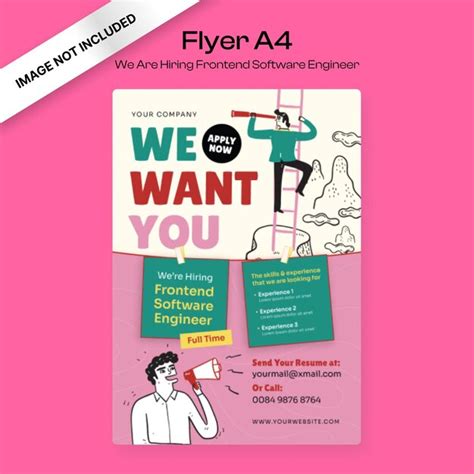 Premium Vector Were Hiring Frontend Software Engineer Flyer Template