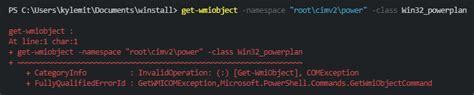 Powershell Error Calling Get Wmiobject For Win32powerplan Stack