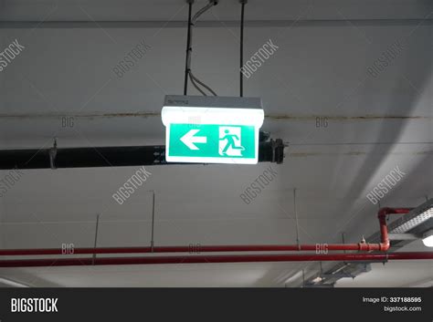 Glowing Emergency Exit Image Photo Free Trial Bigstock