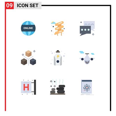 User Interface Pack Of 9 Basic Flat Colors Of Diet Objects Chat Development Coding Editable