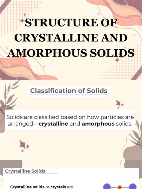 Amorphous Vs Crystalline Pdf Crystal Solid