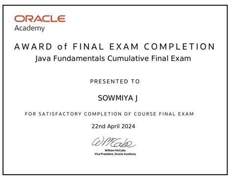 sowmiya jana on linkedin java oracleacademy certification programming
