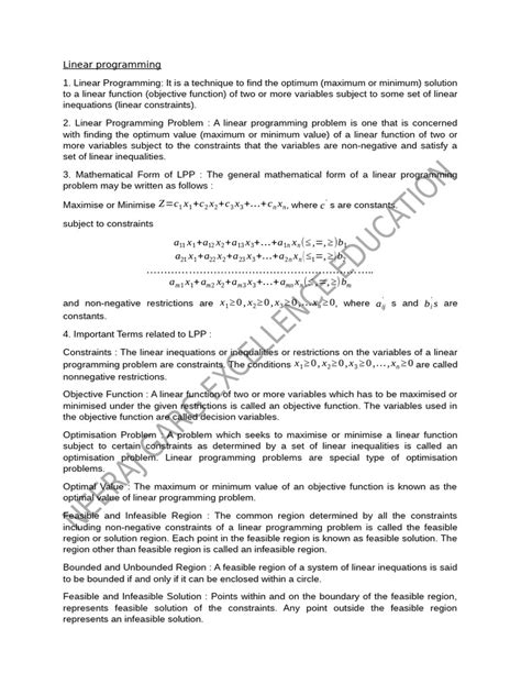 Linear Programming 12 24 25 Pdf Mathematical Optimization Linear Programming