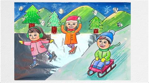 ☃️ 스케이트 썰매타기 쿠킹호일로 재미있게 그림그리기 초등미술 12학년 Youtube