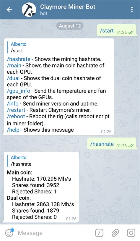 github albcp claymore miner bot telegram bot for statistics remote