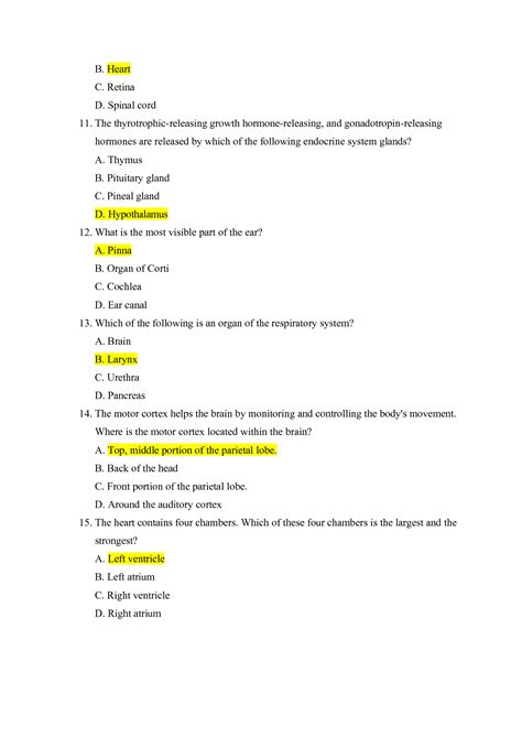 Questions About Anatomy Exam 2009 Questions And Answers Human
