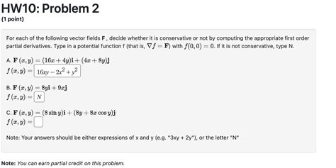 Solved 1 ﻿pointfor Each Of The Following Vector Fields F