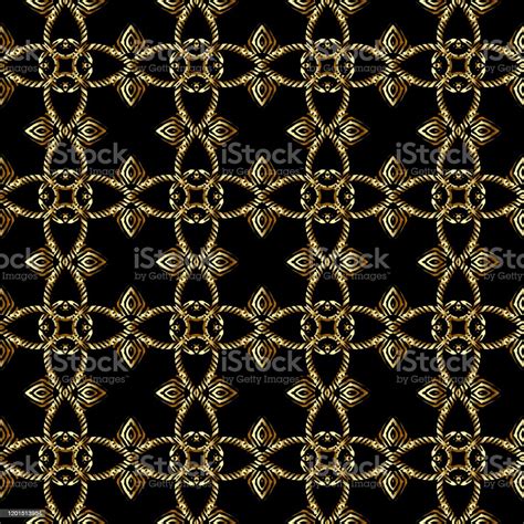 텍스처 골드 3d 아라베스크 원활한 패턴 벡터 장식 태피스트리 배경입니다 자 수 스타일 럭셔리 그리드 장식 다채로운 아랍어 배경을 반복합니다 화려한 모던 자 수 끝없는 감촉