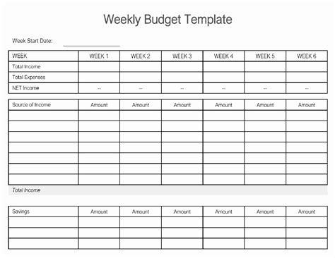 Printable Weekly Budget Template Printablelib