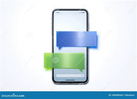 Message Notification Speech Bubble On Mobile Phone Social Media 3d Rendering Stock