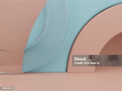 3d 렌더링 멀티 컬러 스튜디오 샷 제품 디스플레이 배경 무지개 또는 클리어 아크릴 유리 직소 블록 기념일 축하 또는 파티