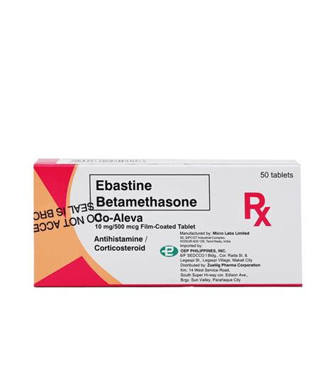 Rx Co Aleva Ebastine Betamethasonetab 10mg 500mcg