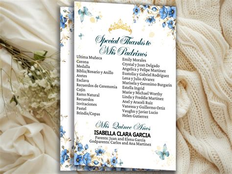 Blue Quinceanera Program Template Quinceañera Order Of Events Quince