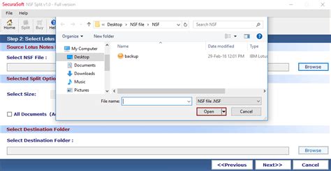 Nsf Split Tool To Split Nsf Files Or Archive Into Multiple Files