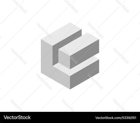 Cube Logo Geometric Design Box Logotype Company Vector Image