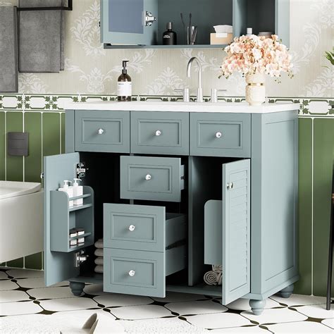 Merax 36 Bathroom Vanity Cabinet With Sink Combo Set Undermount Resin