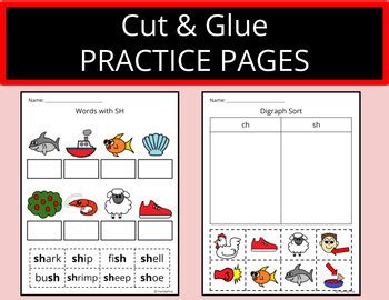 Digraph Sh Practice Pages Word Sorting Matching Blending Mapping And More