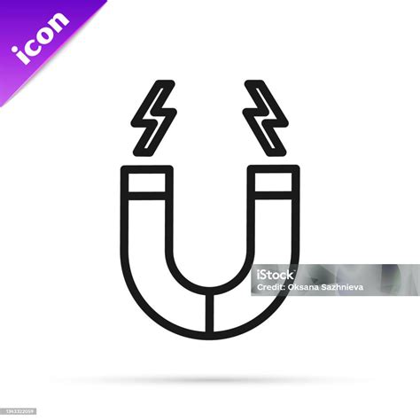흰색 배경에 격리 된 검은 줄 자석 아이콘 말굽 자석 자기 자기 매력 벡터 강철에 대한 스톡 벡터 아트 및 기타 이미지 강철 개념 검은색 Istock