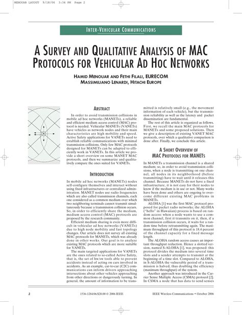 Pdf A Survey And Qualitative Analysis Of Mac Protocols For Vehicular Ad Hoc Networks