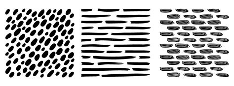 Small Dash Pattern Dotted Lines Texture Black And White Vector Hatching Doodle Organic Shapes