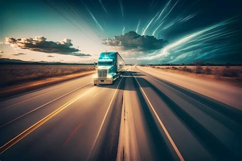 Premium Ai Image Trucker Car Rides Neural Network Ai Generated