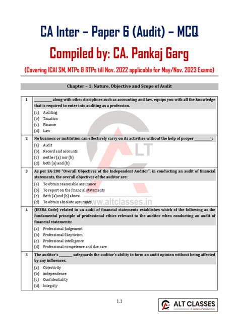 inter audit mcq chapter 1 pdf