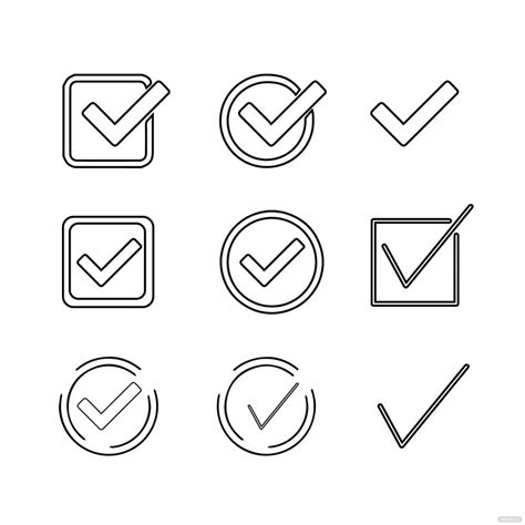 Free Check Mark Outline Vector Eps Illustrator  Png Svg