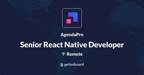 Senior React Native Developer At Agendapro Remote Work From Home Get On Board