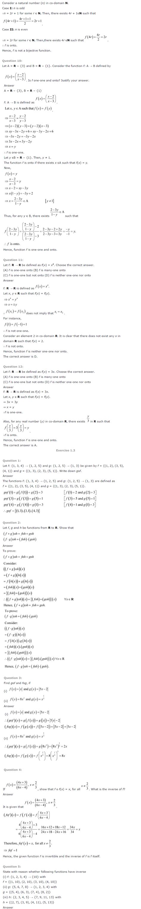 Ncert Solutions For Class 12 Maths Chapter 1 Relations And Functions