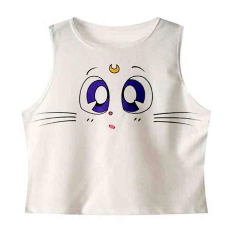 Artemis Crop Top Sailor Moon Luna Crop Top UYU Liked On Polyvore Featuring Tops T Shirts