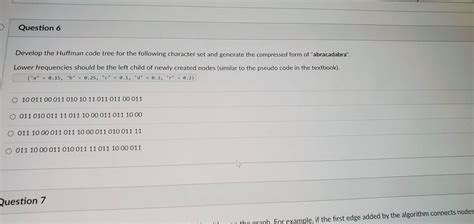 Solved Develop The Huffman Code Tree For The Following