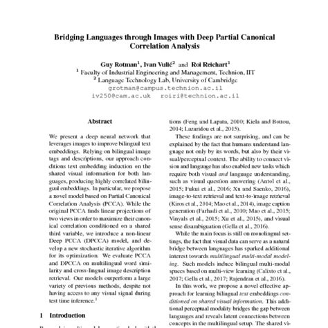 Bridging Languages Through Images With Deep Partial Canonical