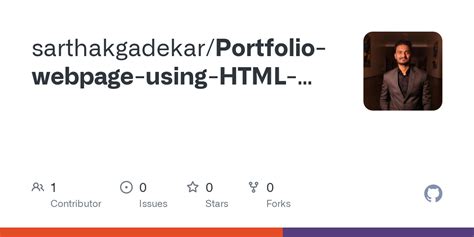 GitHub Sarthakgadekar Portfolio Webpage Using HTML And CSS