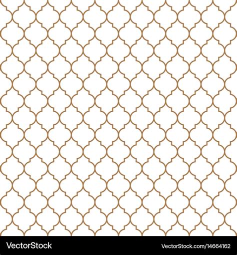 Flat Outline Moroccan Seamless Pattern Royalty Free Vector
