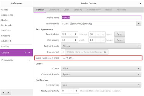 Word Delimiter Chars · Issue 1372 · Gnunn1tilix · Github