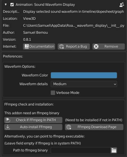 sound waveform display blender