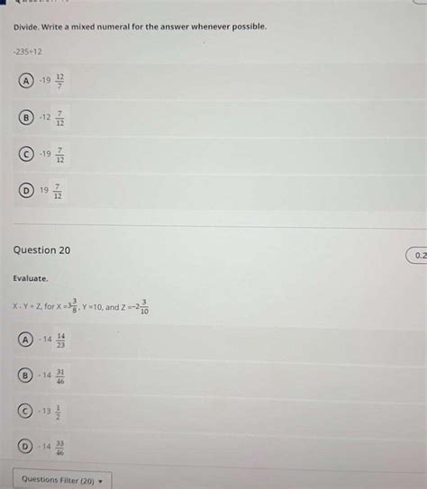 Solved Divide Write A Mixed Numeral For The Answer Whenever