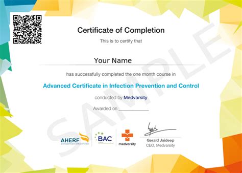 Advanced Certificate Course In Infection Prevention And Control