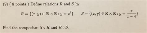 Solved 9 8 Points Define Relations R And S By