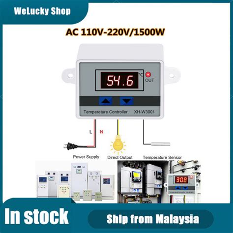 10a 110 220v Ac Digital Led Temperature Controller Xh W3001 For Incubator Cooling Heating Switch