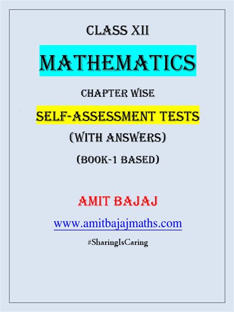 Xii Maths Book 1 Based Self Assessment Tests 2022 23 Amit Bajaj Pdf Maxima And Minima