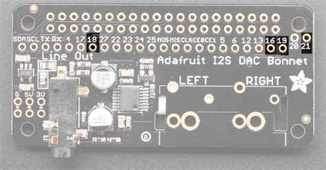 Pinouts Adafruit I2s Audio Bonnet For Raspberry Pi Adafruit Learning System