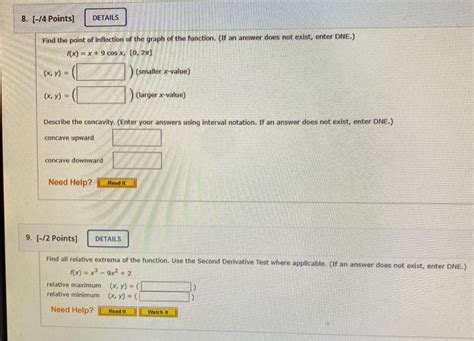 Solved 6 3 Points Details Find The Point Of Inflection