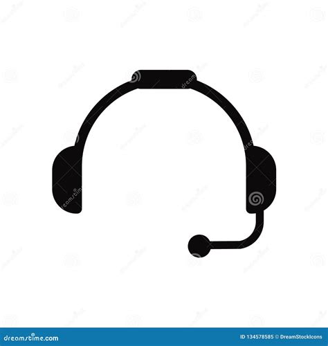 Headset Icon Vector Isolated On White Background Headset Sign Black Symbols Stock Vector