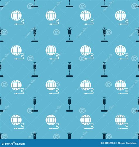 Set Syringe And Social Network On Seamless Pattern Vector Stock Vector