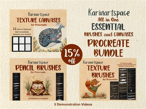 Karinartspace Brushes And Canvases For Procreate Bundle Digital Brushes For Procreate Texture